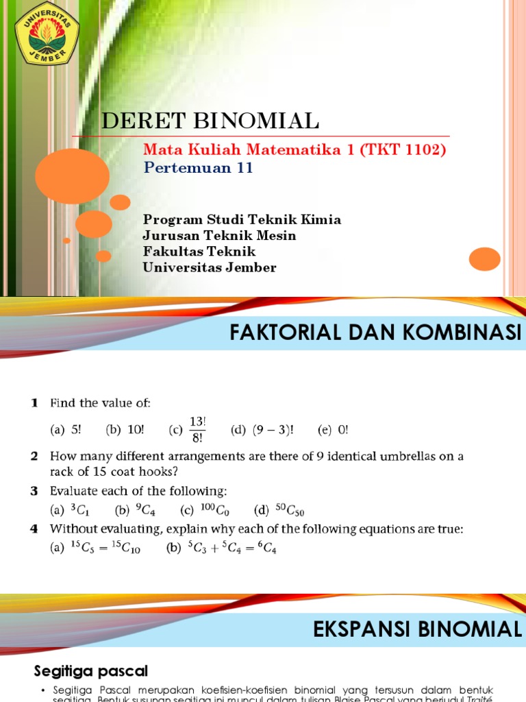 9 - Deret Binomial | PDF | Metode & Bahan Ajar | Sains & Matematika