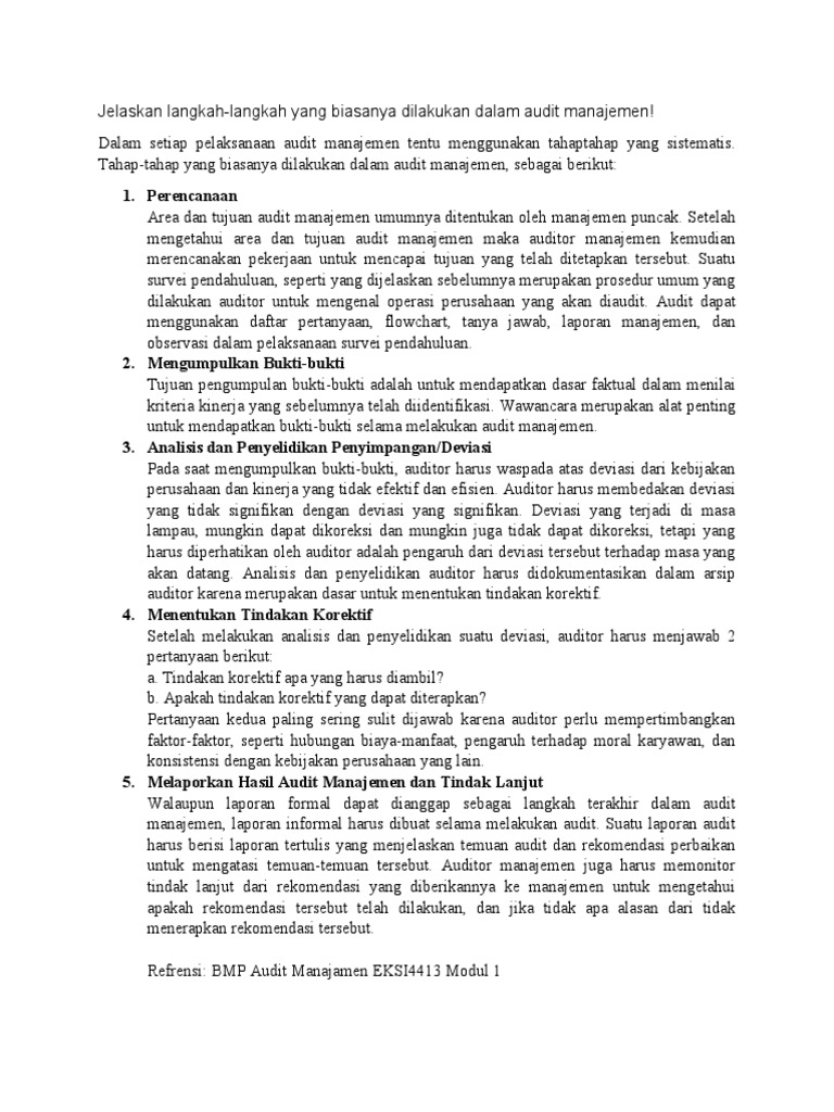 Diskusi 1 Audit Manajemen | PDF