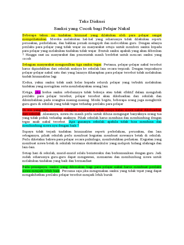 Sanksi Efektif untuk Pelajar Nakal | PDF | Kesehatan Holistik