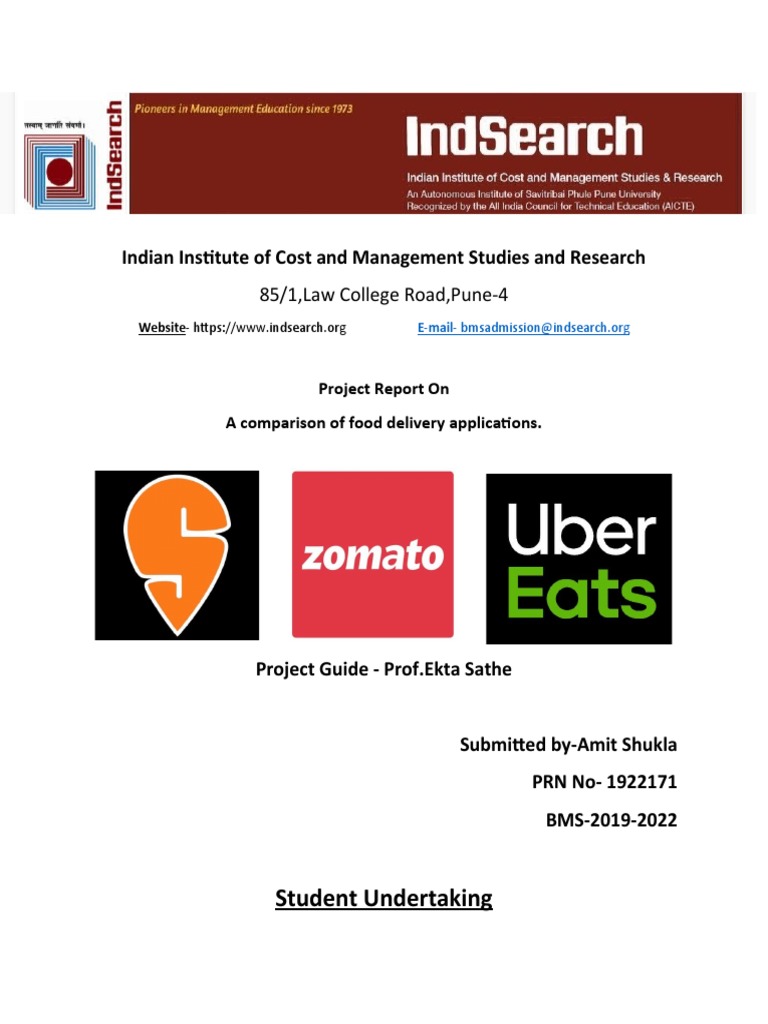 Field Work Project (Raw) Swiggy/Zomato/Uber Eats | PDF | Companies ...