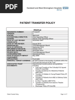Patient Transfer Policy v4.0 | PDF | Monitoring (Medicine) | Nursing