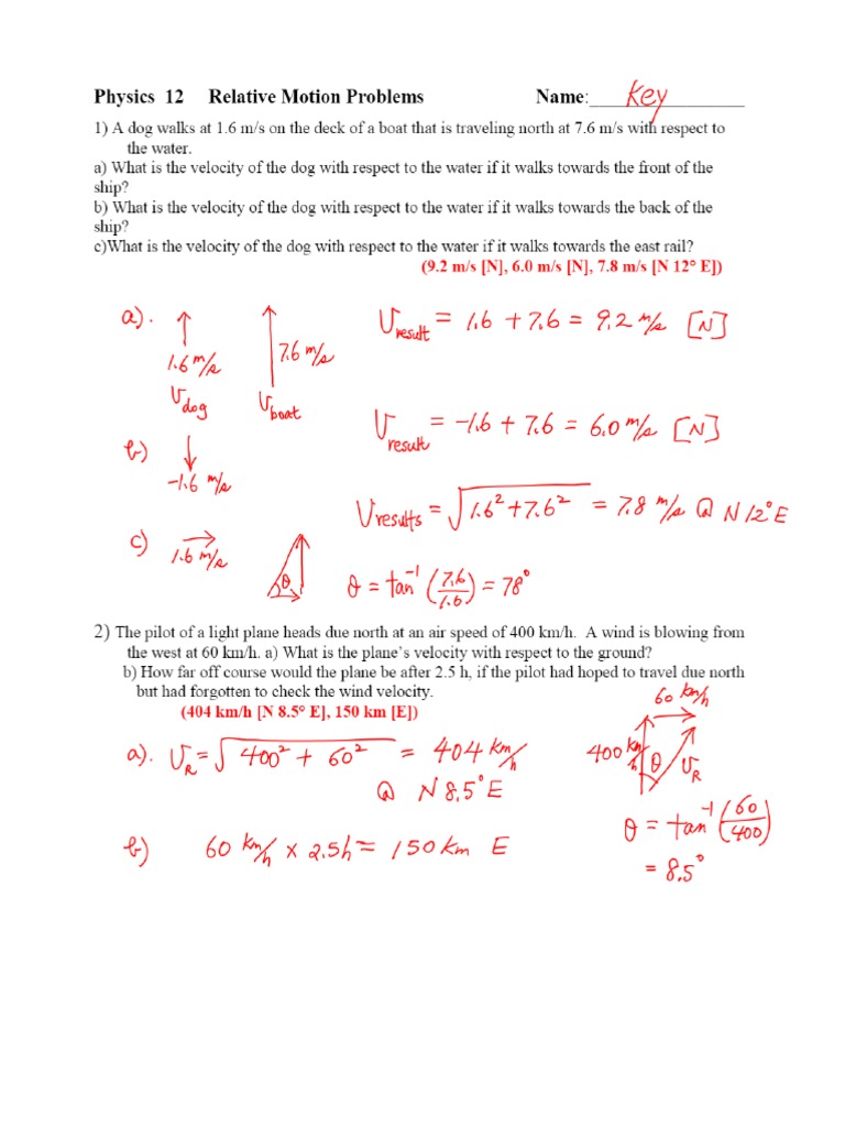 Relative Motion Problems | PDF