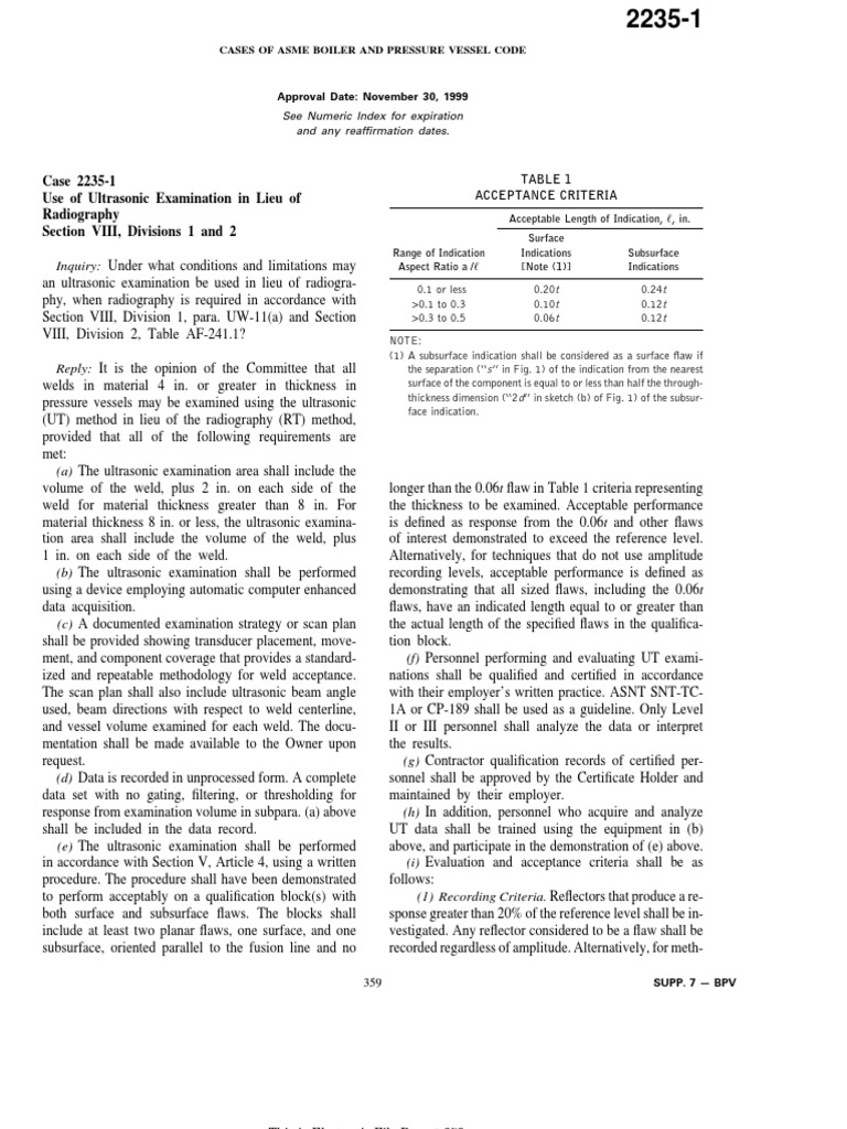 ASME Code Case 2235 | Download Free PDF | Ultrasound | Nondestructive ...