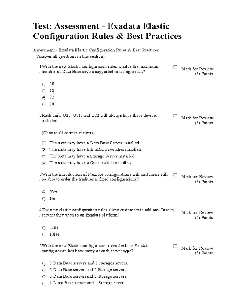 Exadata Elastic Configuration Rules And Best Practices Pdf Databases Server Computing