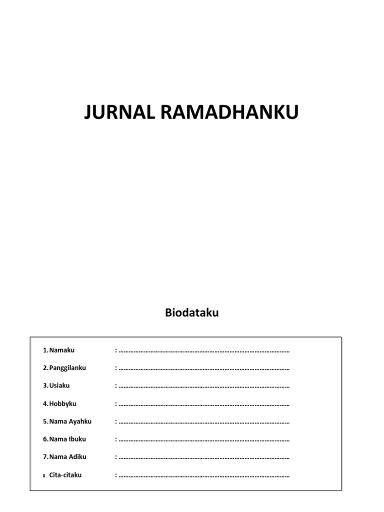 Jurnal Ramadhanku | PDF