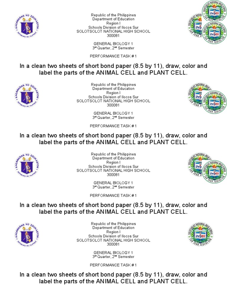 Performance Task 1 Gen Bio | PDF