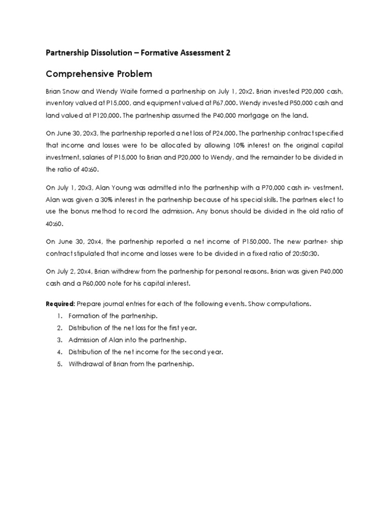 Assignment 2 - Partnership Dissolution | PDF