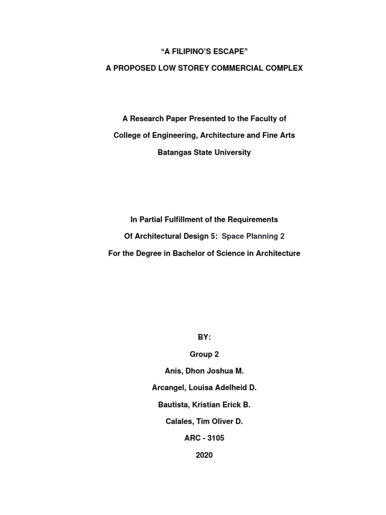 Commercial Complex Research Paper | PDF | Business | Nature