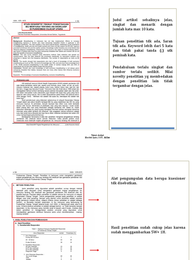 Contoh Telaah Artikel Desain Survei | PDF