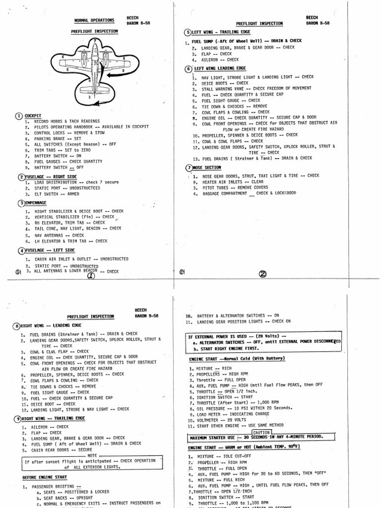 Checklist Baron BE 58 | PDF