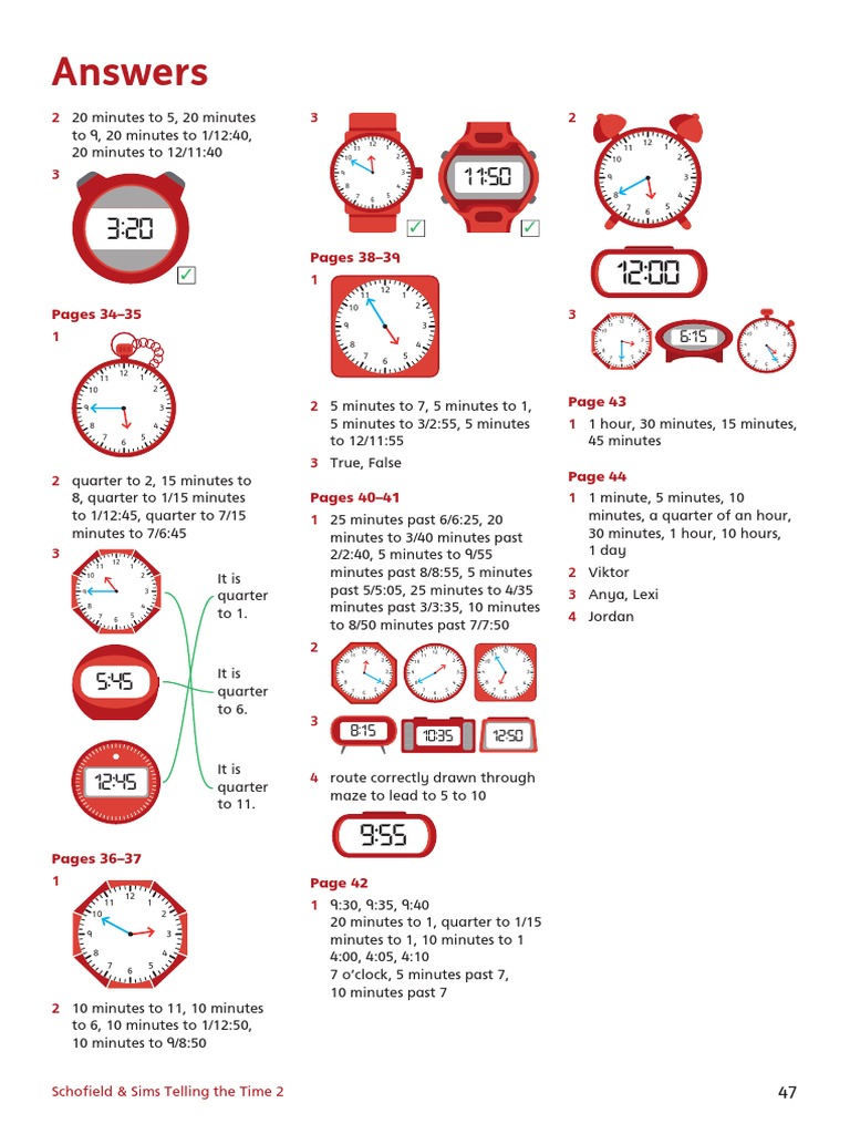 Answers: Schofield & Sims Telling The Time 2 | PDF | Nature