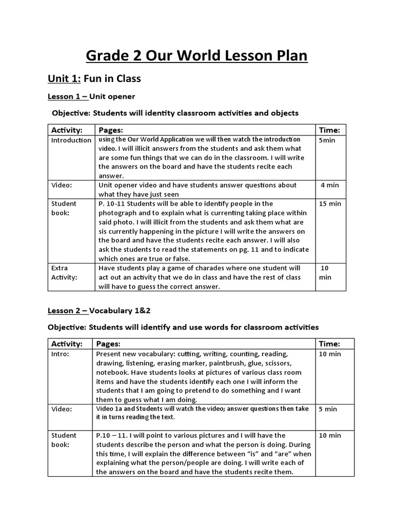 Gr.2 Lesson Plans | PDF | Worksheet | Reading Comprehension