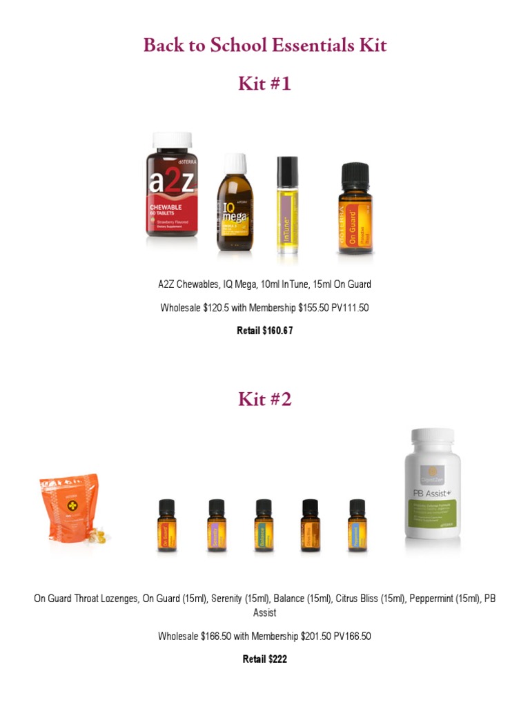 Back To School Essentials Kit | PDF