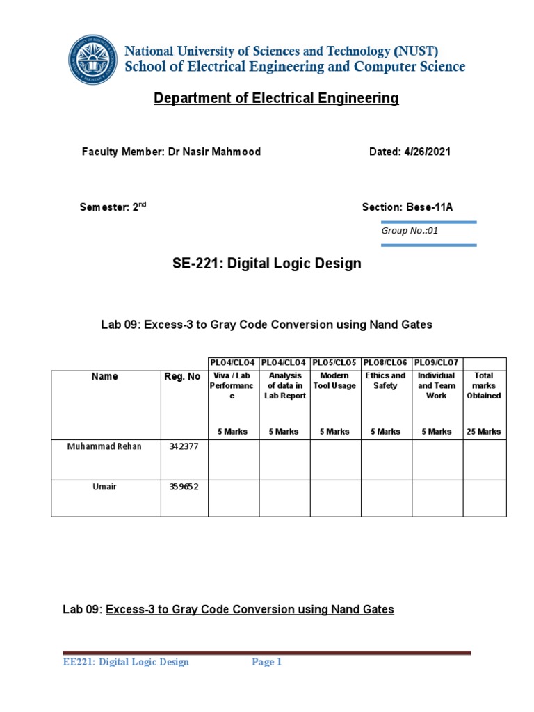 DLD Lab 9 | PDF | Logic Gate | Computer Science