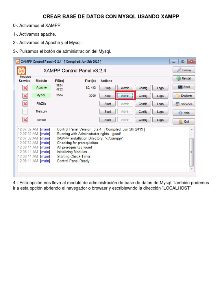 Clase Practica n2 Crear Base de Datos Con Mysql de Xampp | PDF