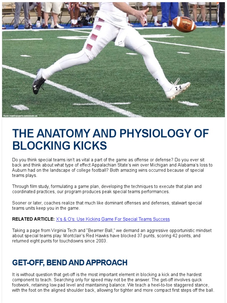 The Anatomy and Physiology of Blocking Kicks - AFCA Insider | PDF ...