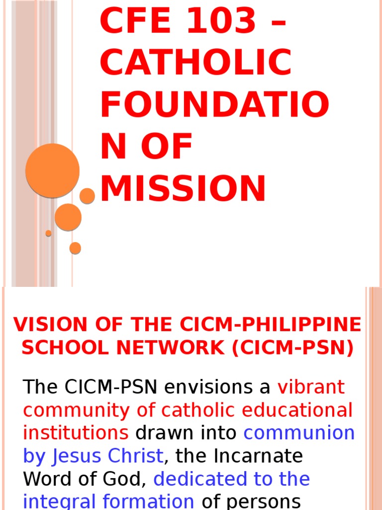 Introduction On CICM Schools Network On Cfe3 | PDF | Christian Mission ...