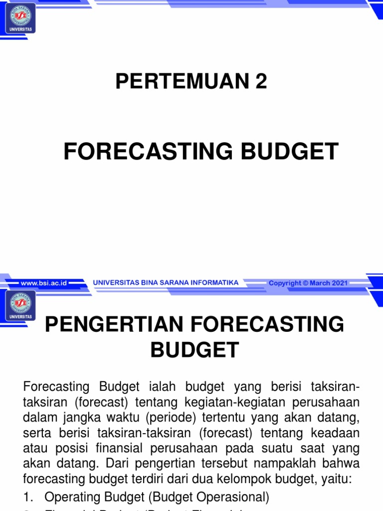 Pertemuan 2: Forecasting Budget | PDF
