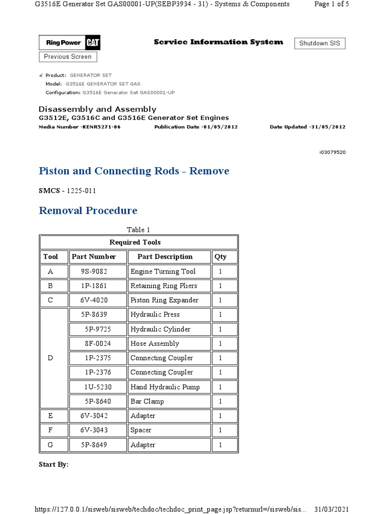 Piston & Rod Removal | PDF | Piston | Vehicle Technology