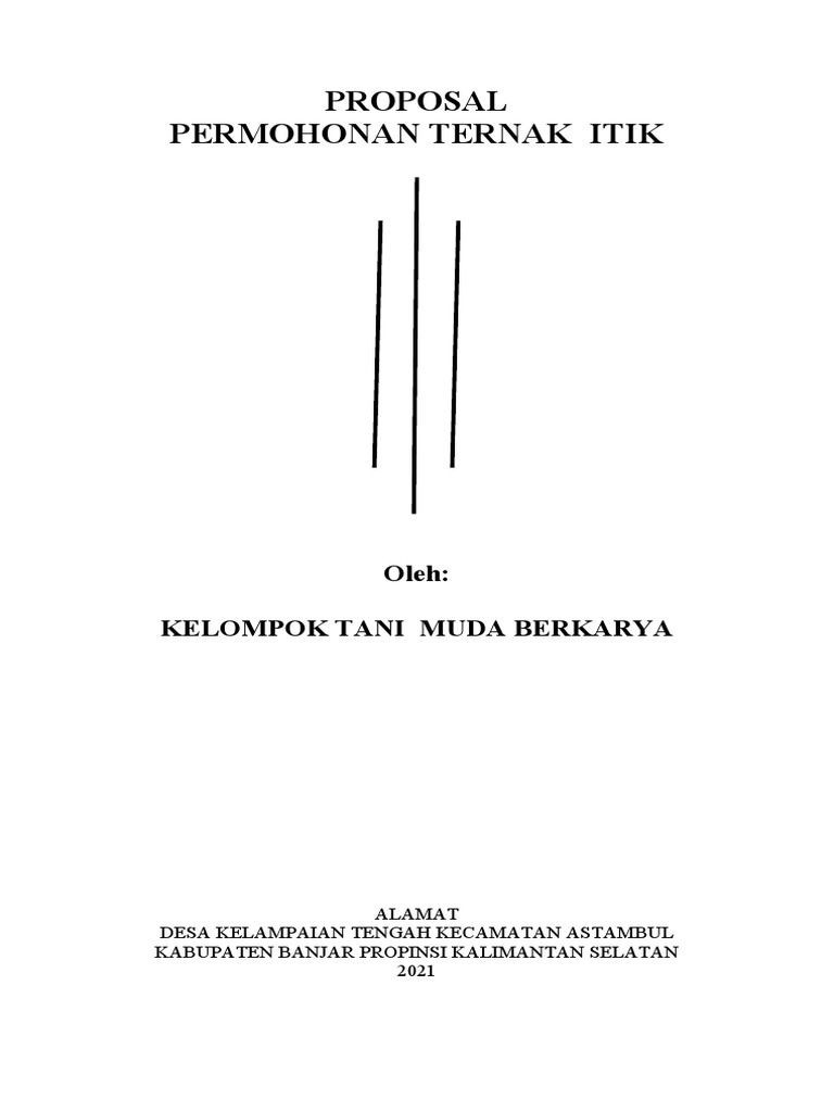 Proposal Permohonan Itik Kt. Sumber Makmur B. Selan 2020 | PDF