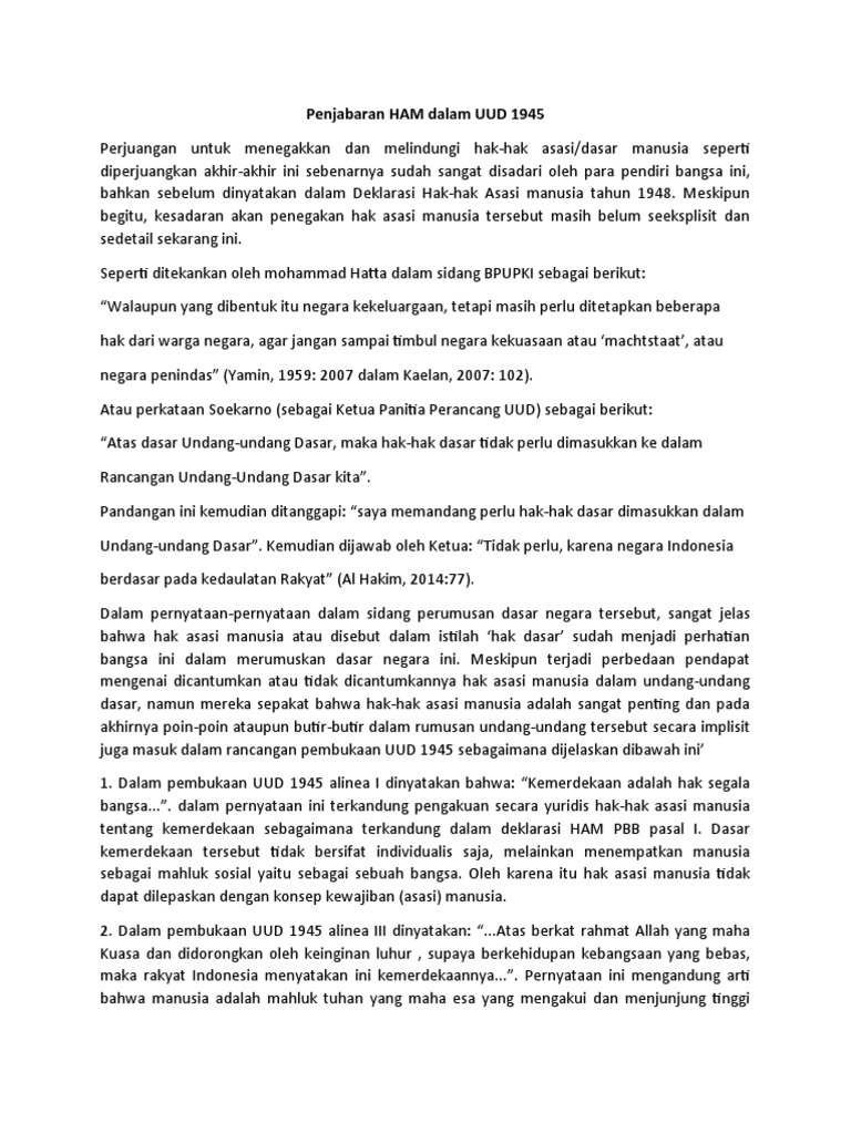 Materi 6 - Penjabaran HAM Dalam UUD 1945 | PDF