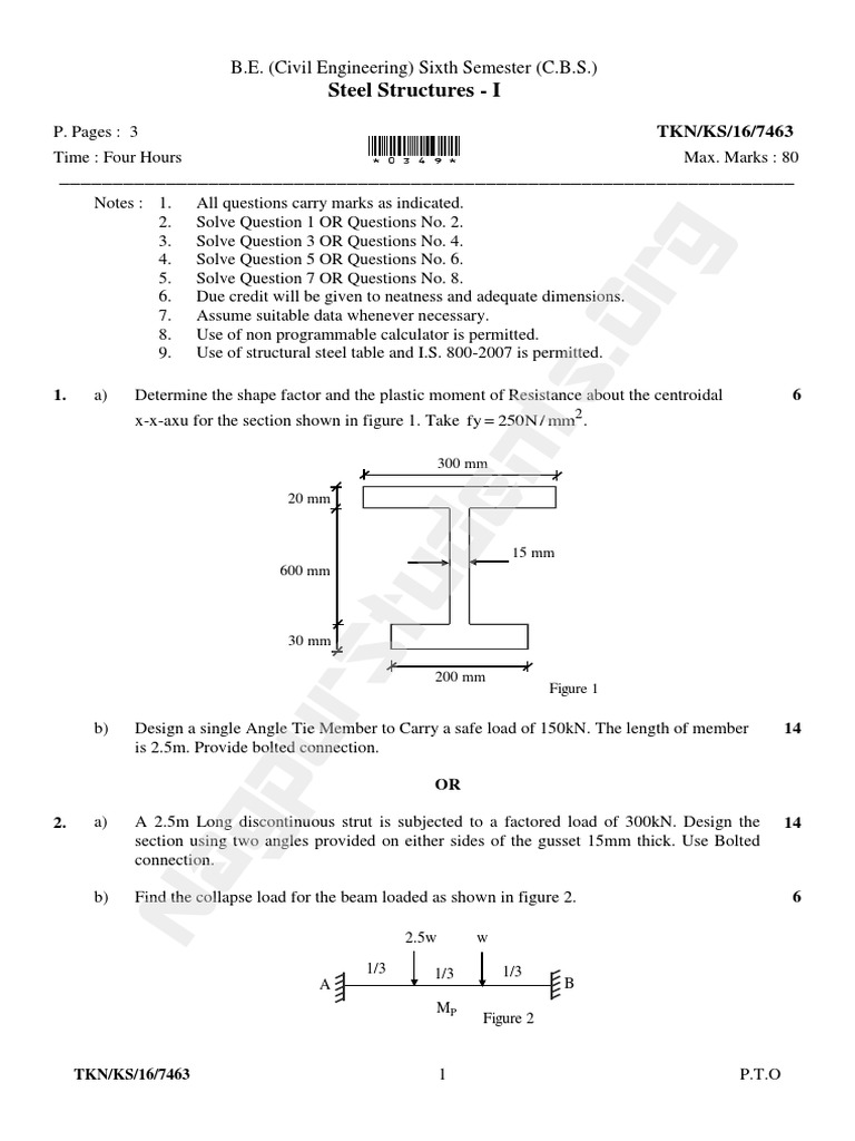 Steel Structures - I: B.E. (Civil Engineering) Sixth Semester (C.B.S ...