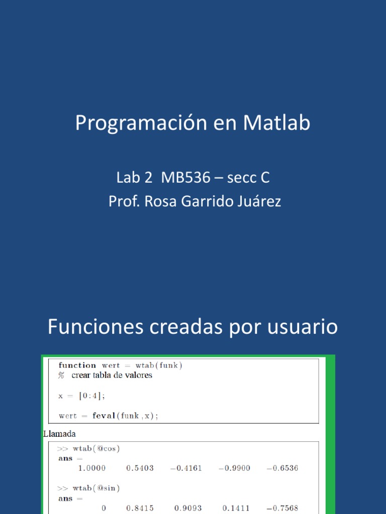Programación en Matlab | PDF | Métodos y materiales de enseñanza