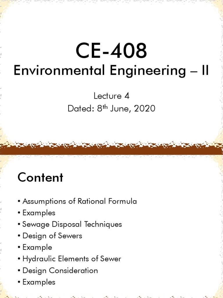Ce 408 | PDF | Sanitary Sewer | Sewage