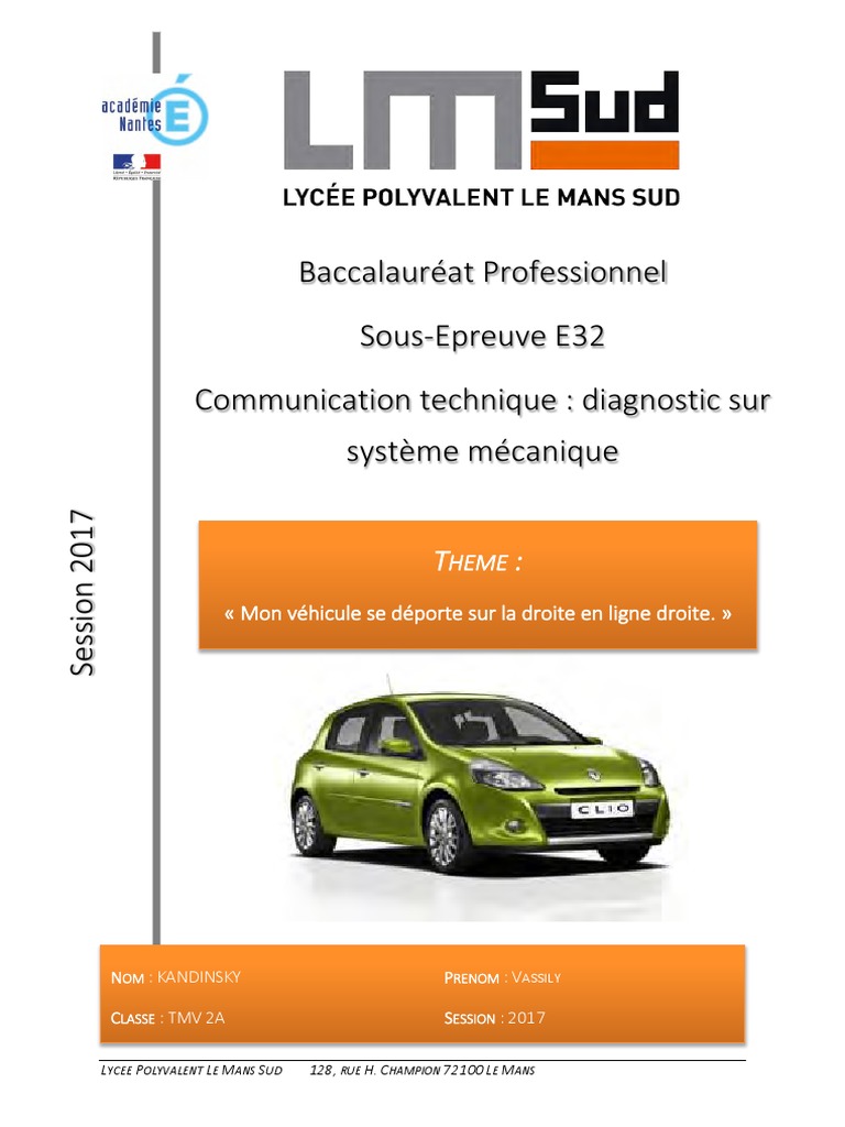 3 Epreuve E32 V3 LMS | PDF | Frein | Pneumatique (véhicule)