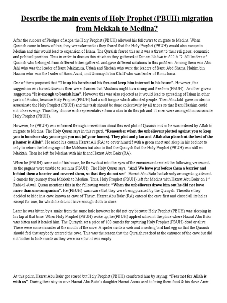 Migration To Medina Updated | PDF | Muhammad | Life Of Muhammad