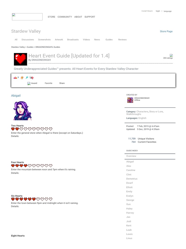 Heart Event Guide (Updated For 1.4) | PDF | Leisure | Business