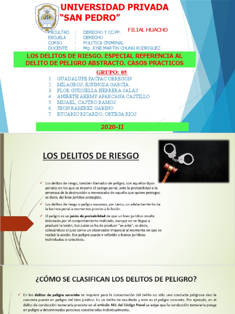 Delitos de Riesgo. Peligro Abstracto | PDF | Drogas | Derecho penal