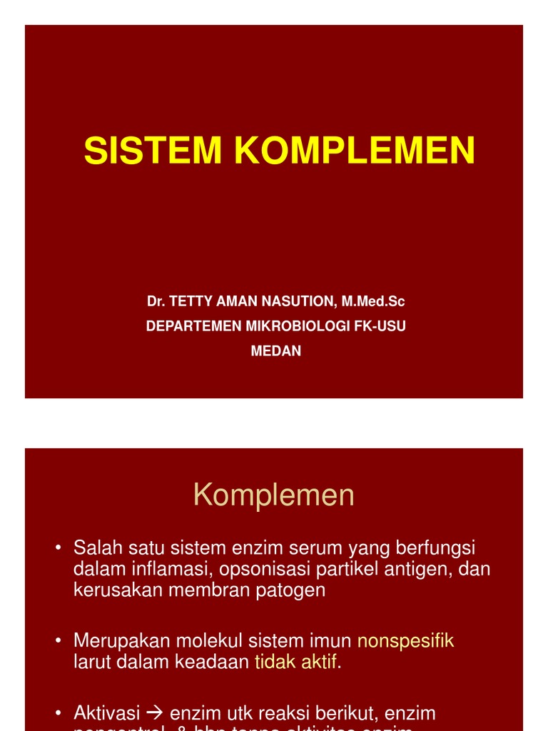 Aktivasi dan Fungsi Sistem Komplemen | PDF