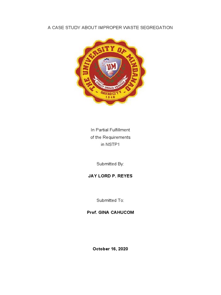 Case Study | PDF | Waste Management | Waste