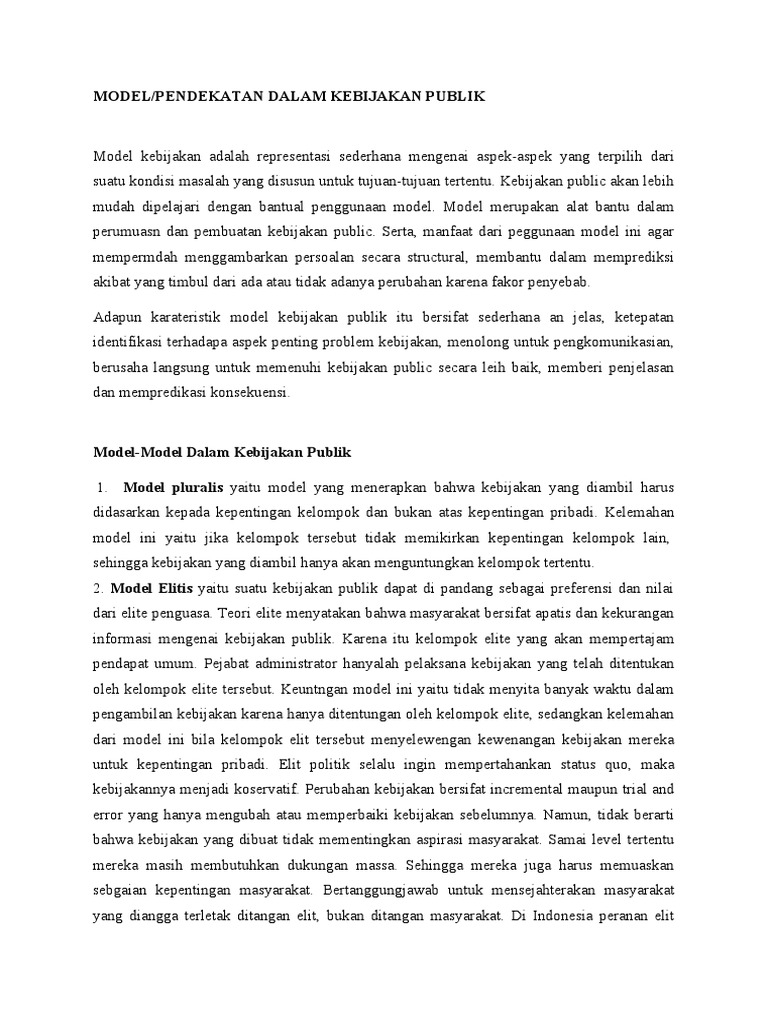 Jawaban Tugas Yuli Kebijakan Publik 2 | PDF