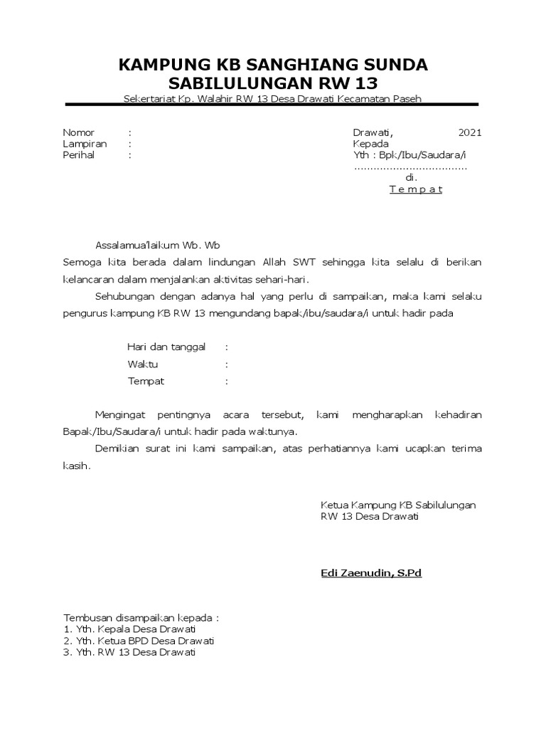 Surat Kampung KB | PDF