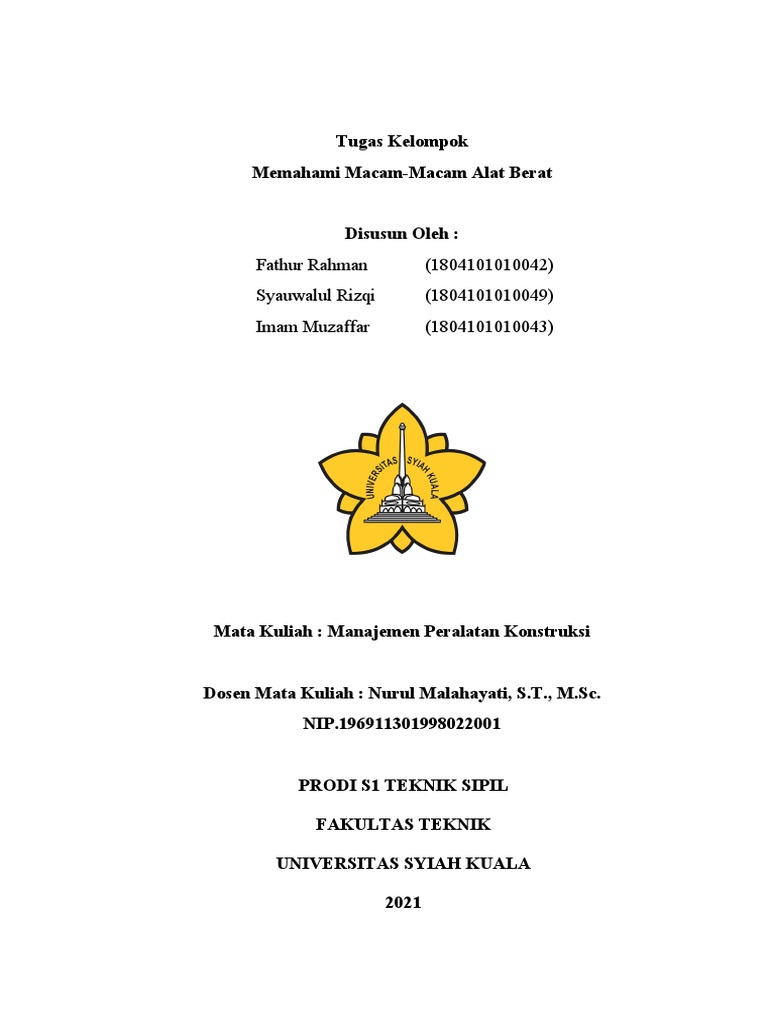 Tugas MPK (Excavator) | PDF