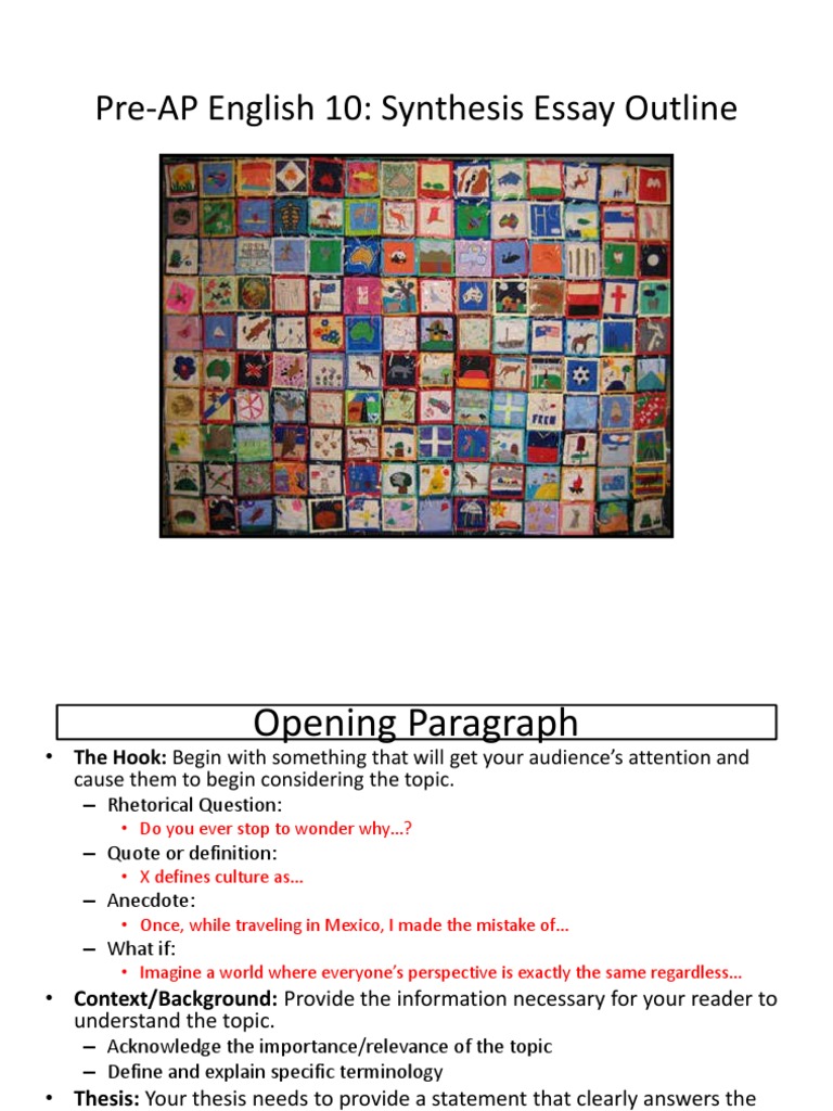 English 10 EA 1-2 Synthesis Essay Outline - Detailed | PDF | Essays