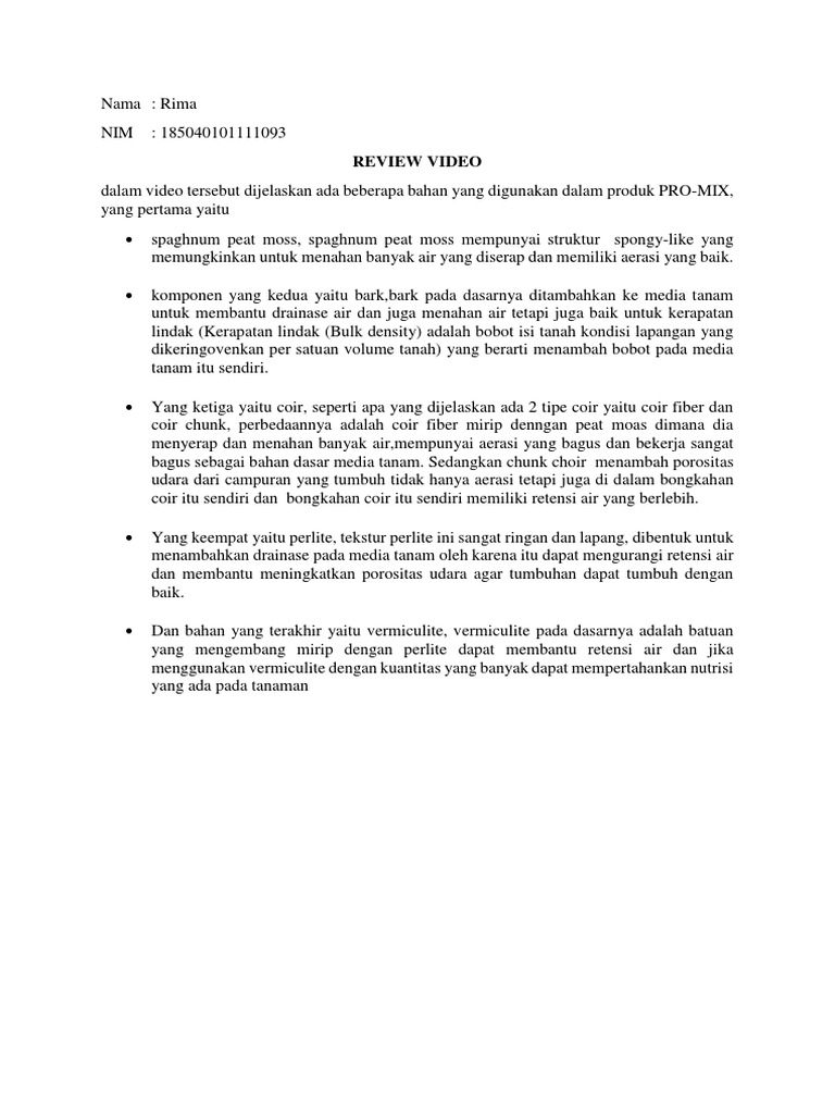 Komponen PRO-MIX untuk Media Tanam | PDF