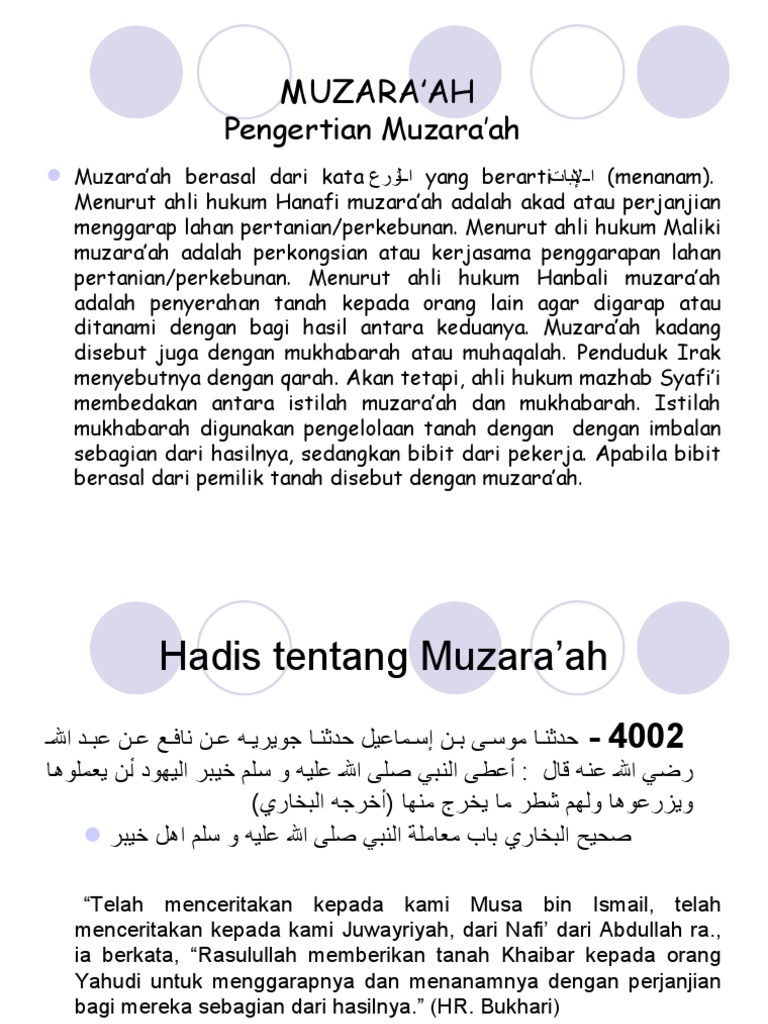 Hadis Muzara'ah | PDF