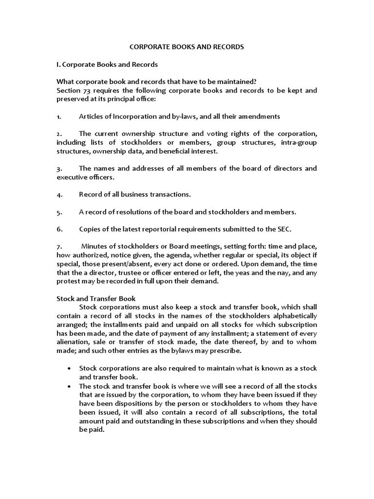 Corporate Books | PDF | Corporations | Stocks