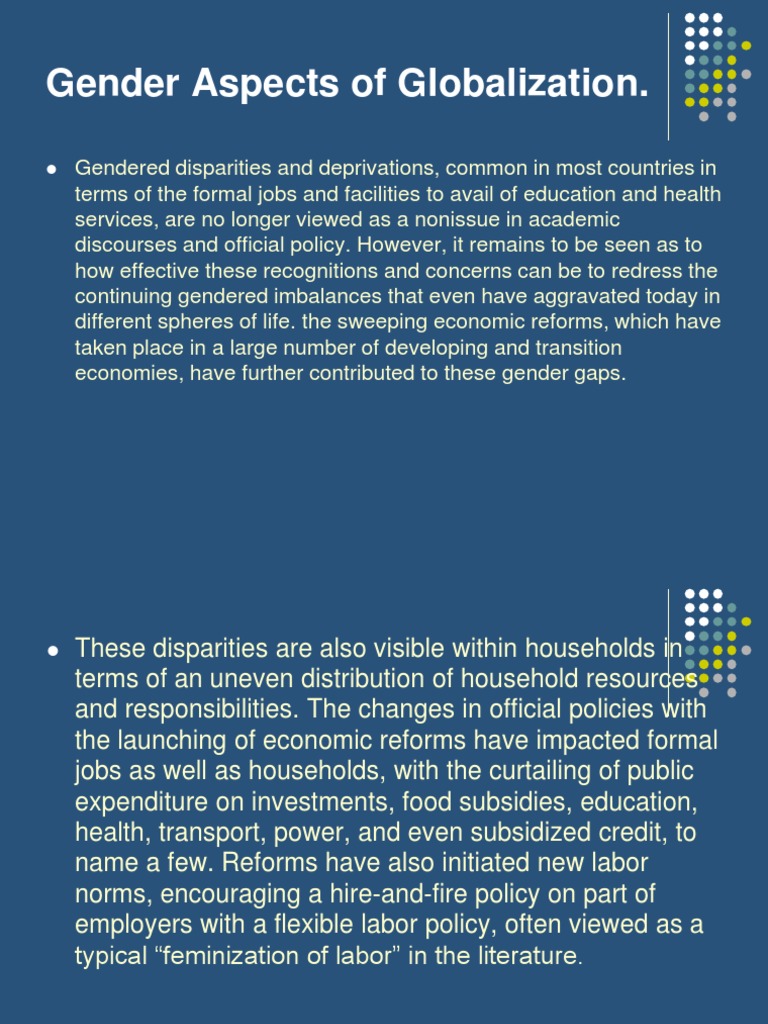 Gender Disparities in Globalization | PDF | Labour Economics | Gender ...