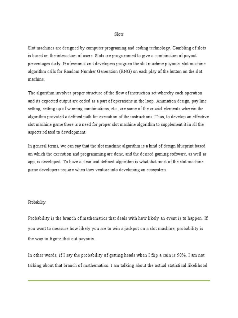 Slots 1 | PDF | Slot Machine | Odds