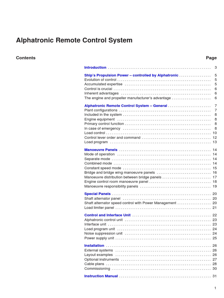 An In-Depth Look at the Alphatronic Remote Control System | PDF ...