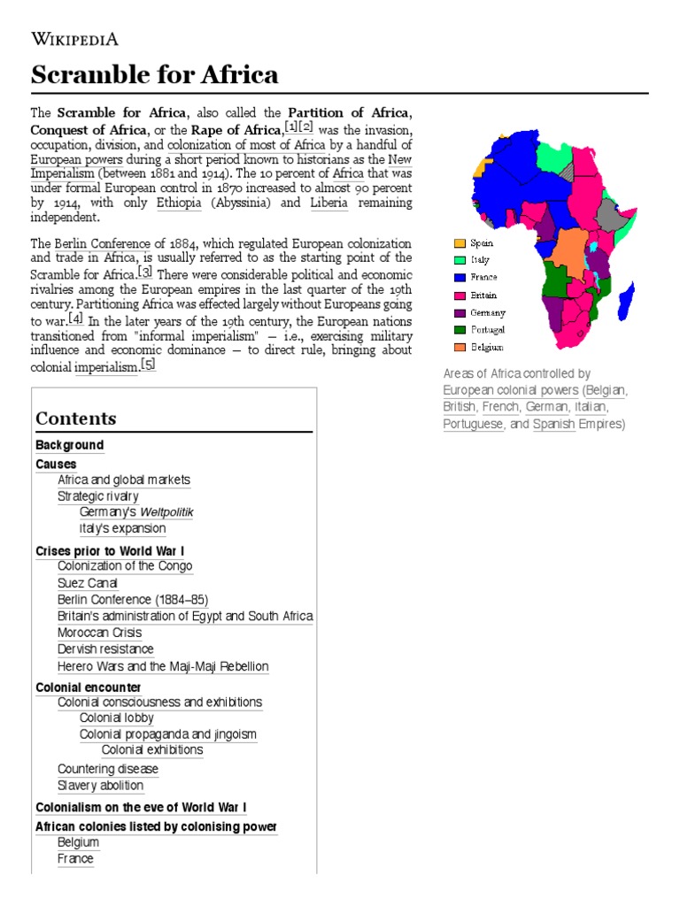 Scramble For Africa: Conquest of Africa, or The Rape of Africa, (1) (2 ...