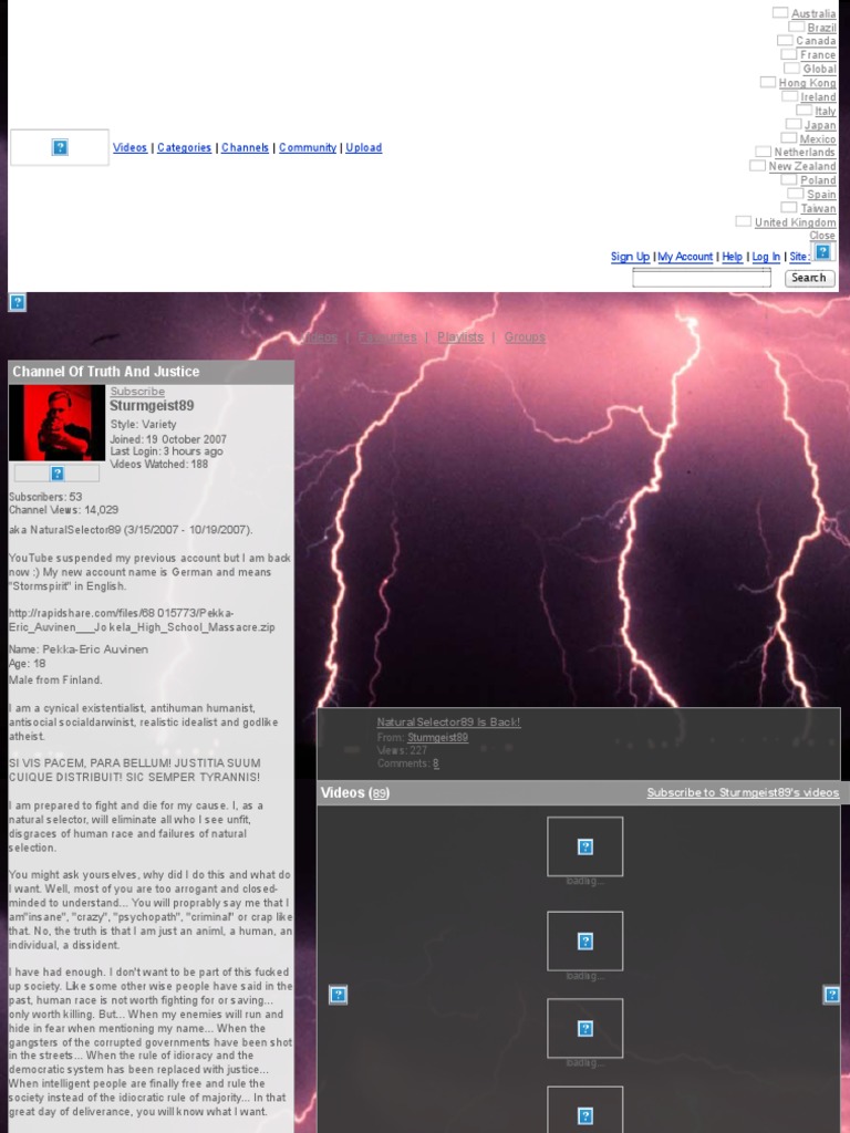 Sturmgeist89: Controversial Channel Insights | PDF