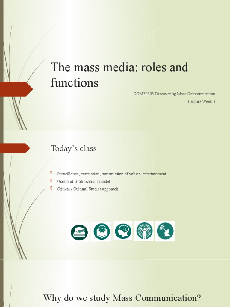 Week 3 - The Mass Media Roles and Functions | PDF