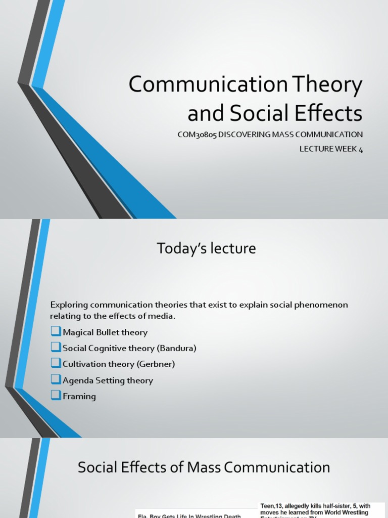 Week 4 - Communication Theory and Social Effects | PDF