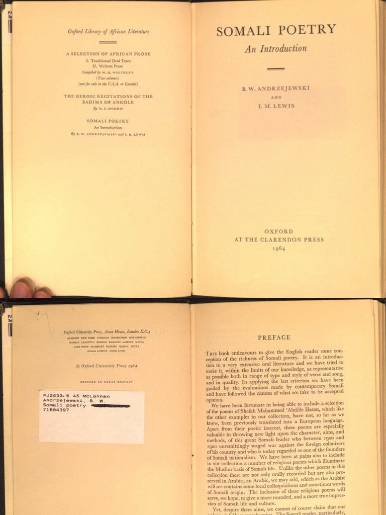 ANDRZEJEWSKI, 1964, Somali Poetry | PDF