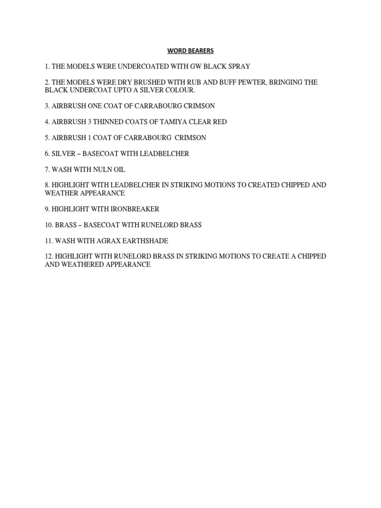 Word Bearers Painting Guide | PDF